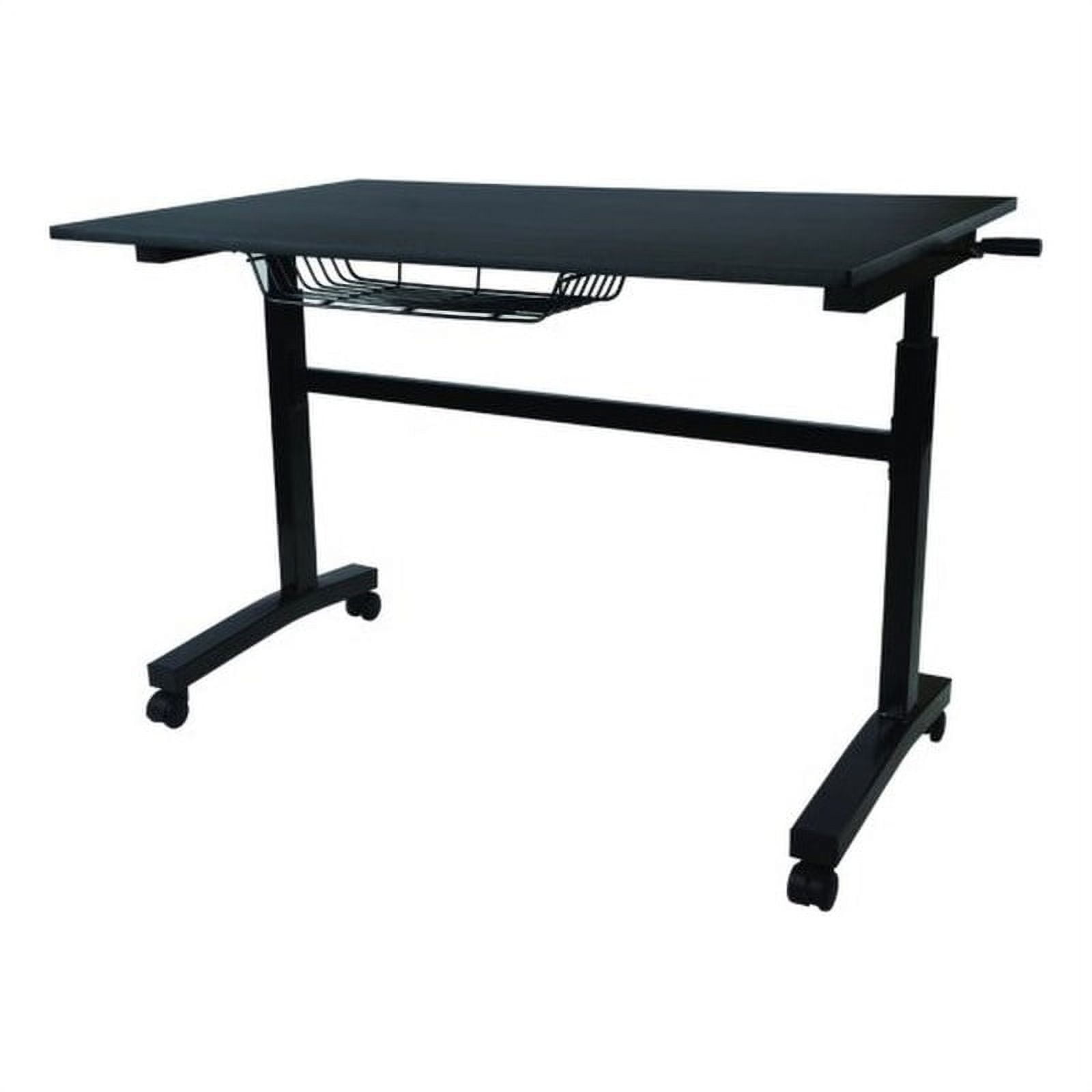 UrbanPro Crank Adjustable Height Standing Desk with Wire Cable Basket ...