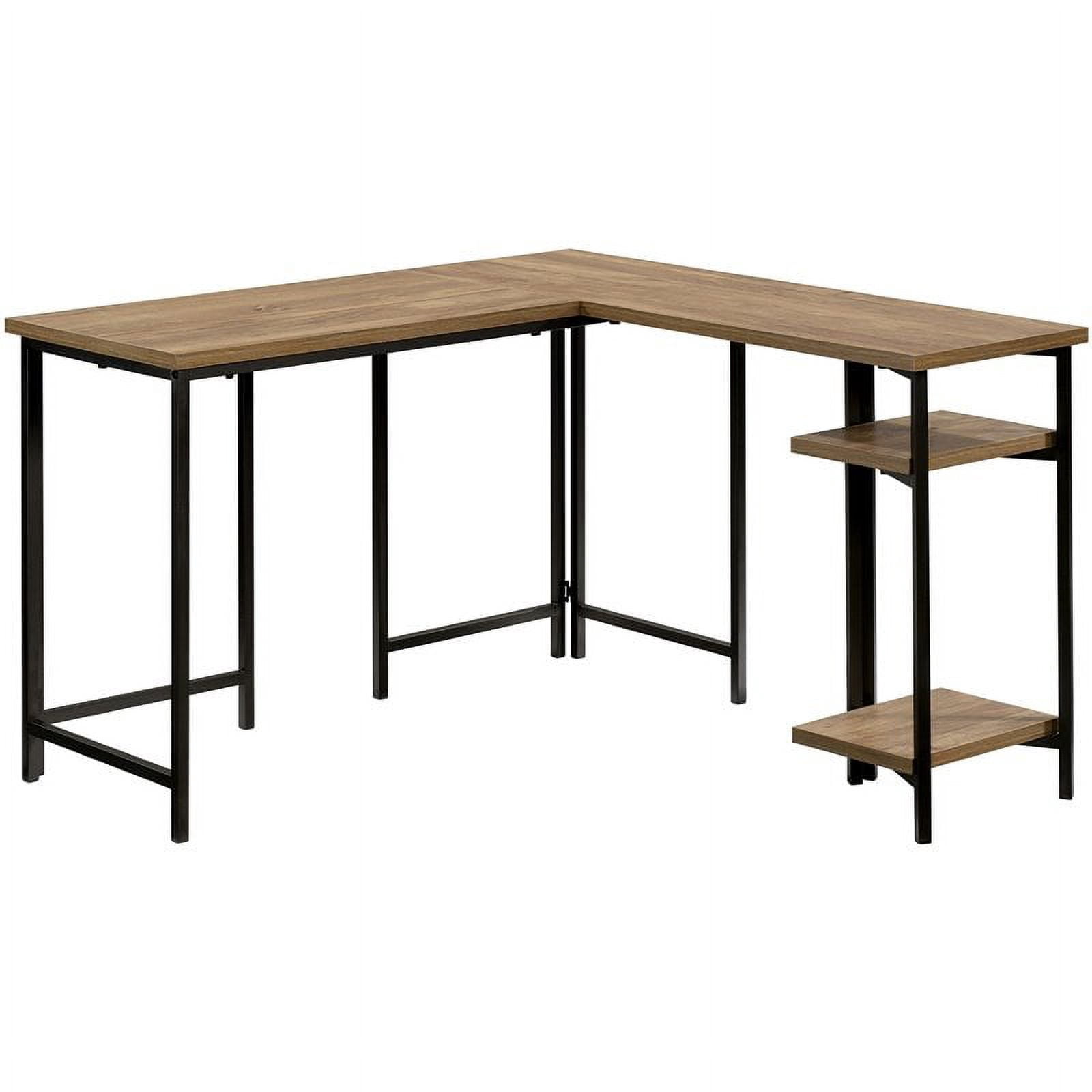 UrbanPro L-shaped Traditional Engineered Wood Desk in Sindoori Mango ...