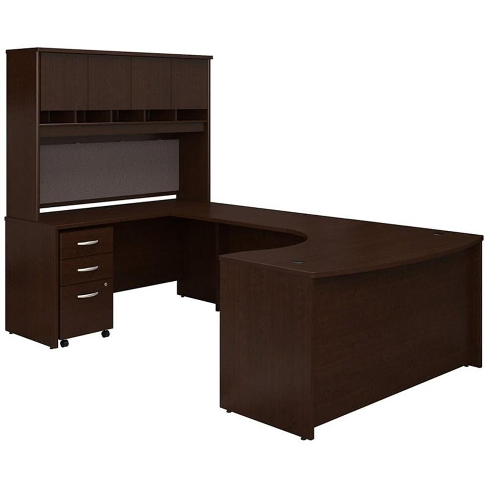UrbanPro Left Handed Bow Front U Shaped Computer Desk with Hutch in ...