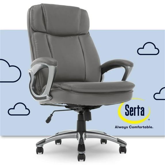 UrbanPro Modern Big and Tall Executive Office Chair Gray Bonded Leather ...