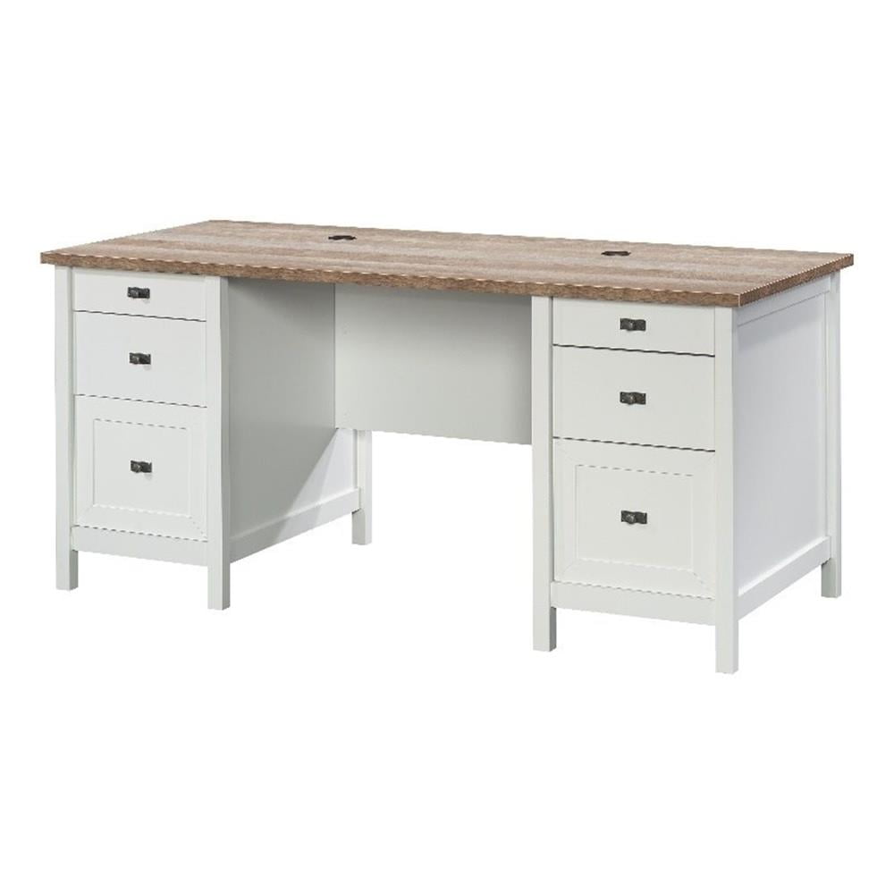 UrbanPro Modern Engineered Wood Executive Desk in White Finish ...
