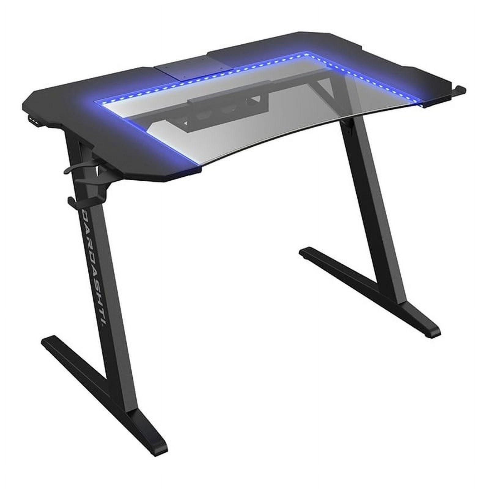 UrbanPro Modern Metal Gaming Desk with Metal Cup Holder in Midnight ...