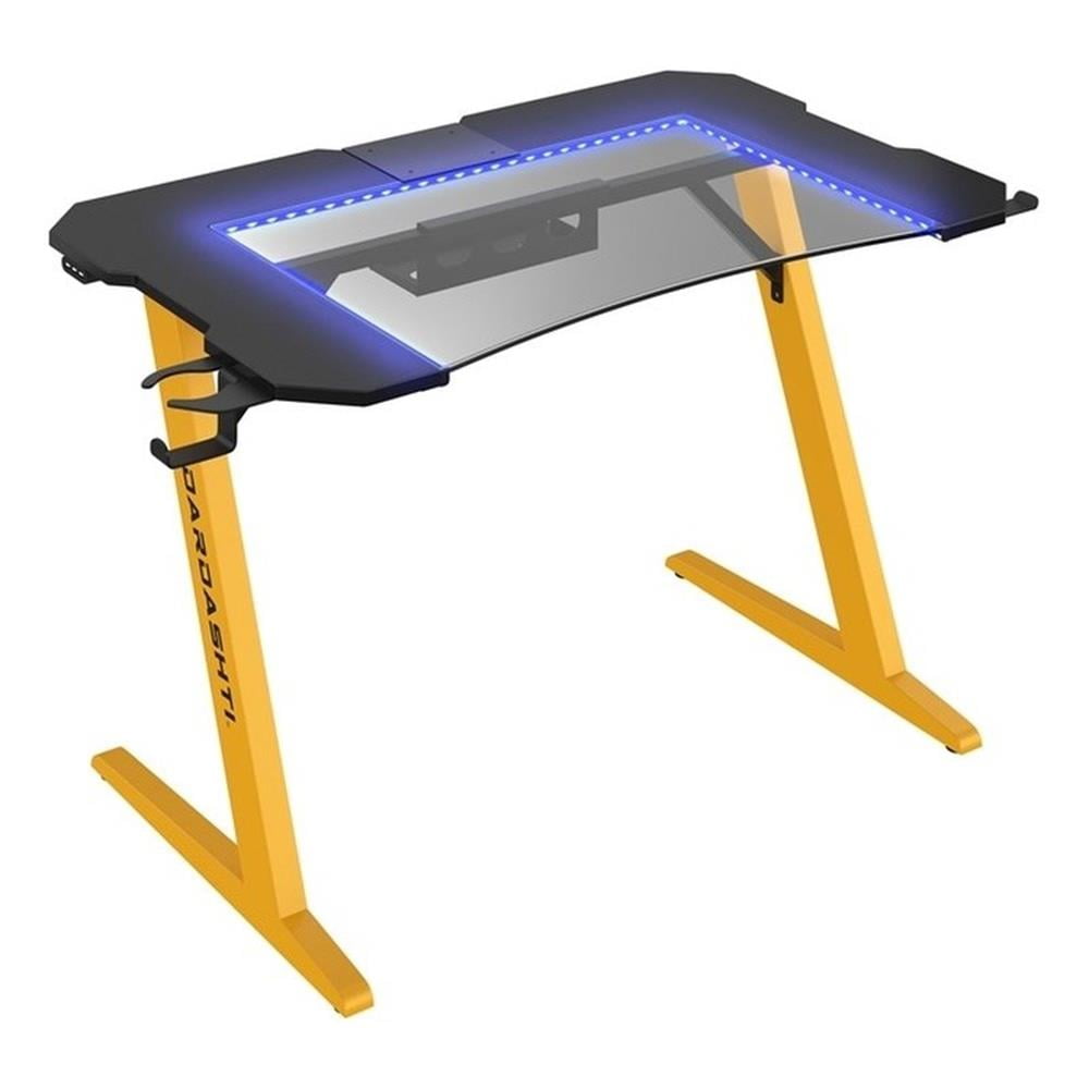 UrbanPro Modern Metal Gaming Desk with Metal Cup Holder in Racing ...