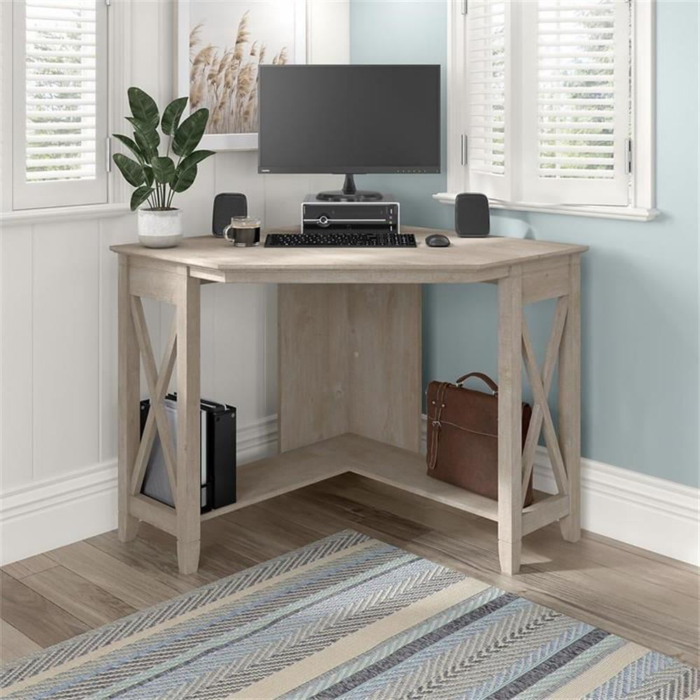 UrbanPro Corner Desk in Washed Gray - Small, Modern, Space-Saving ...