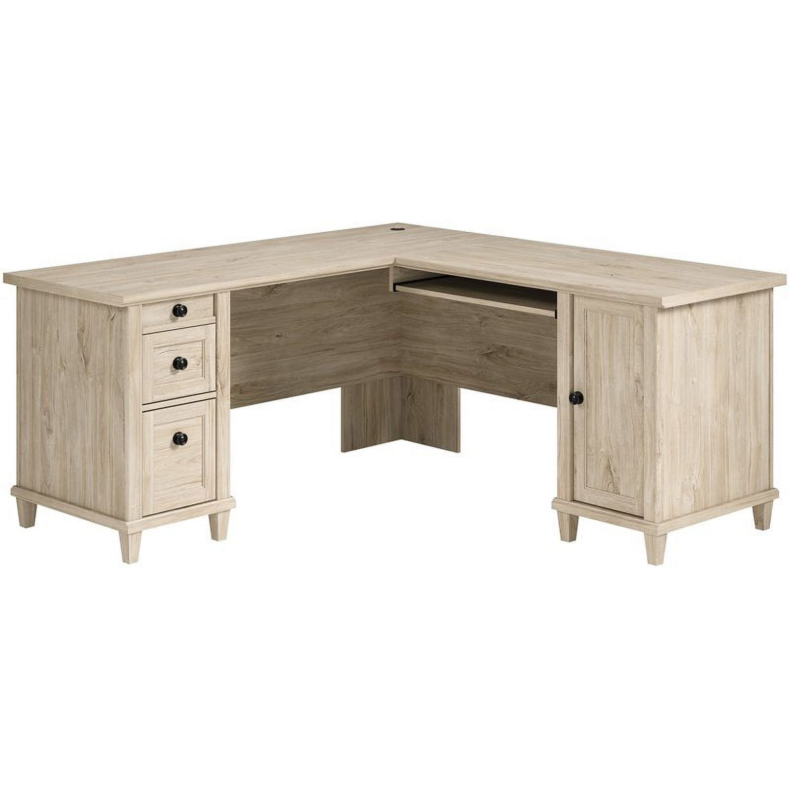 UrbanPro Traditional Engineered Wood L-Shaped Desk in Chalk Oak ...
