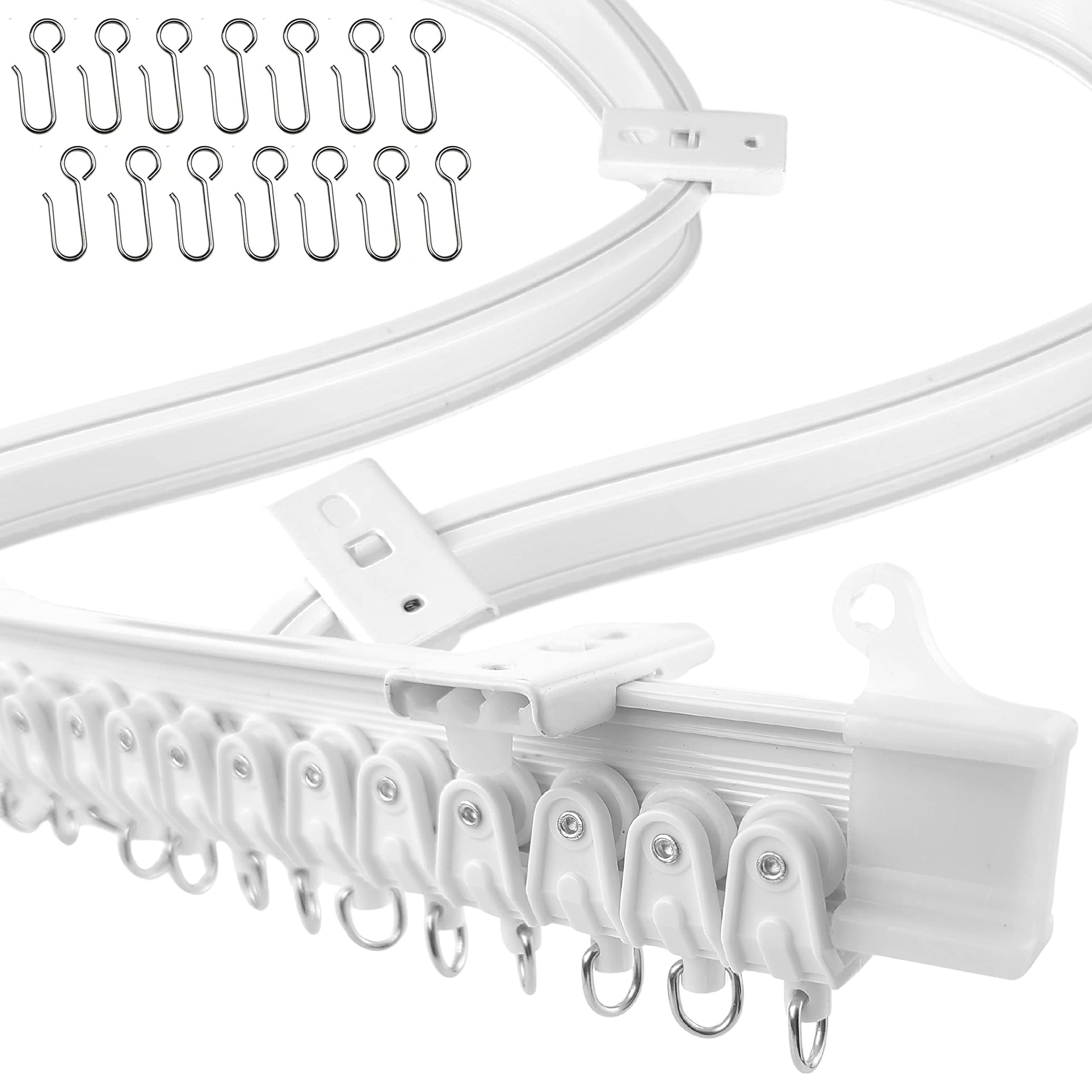 UrbanRed Flexible Bendable Ceiling Curtain Track, 32.8FT (10m), Ceiling ...