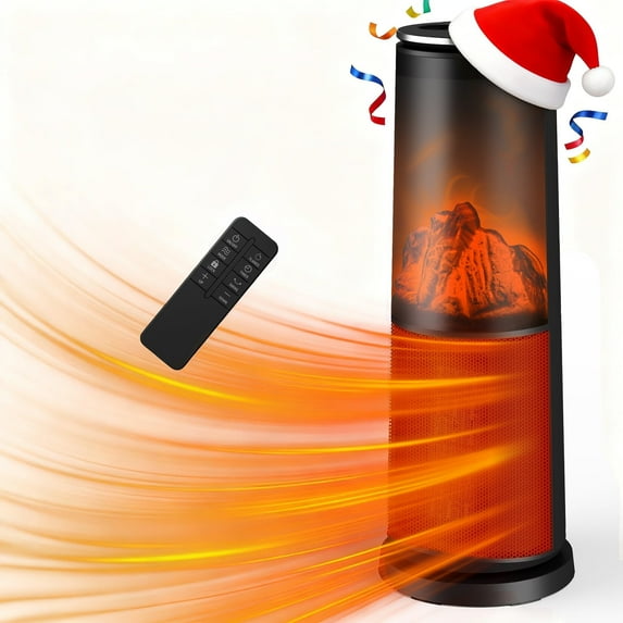 UrbanSync 1500W 25" Tower Electric Space Heaters with 3D Flame Effect ...