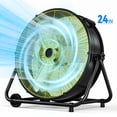 UrbanSync Ecotronic 24" Drum Fan , 3-Speed High Velocity Heavy Duty ...