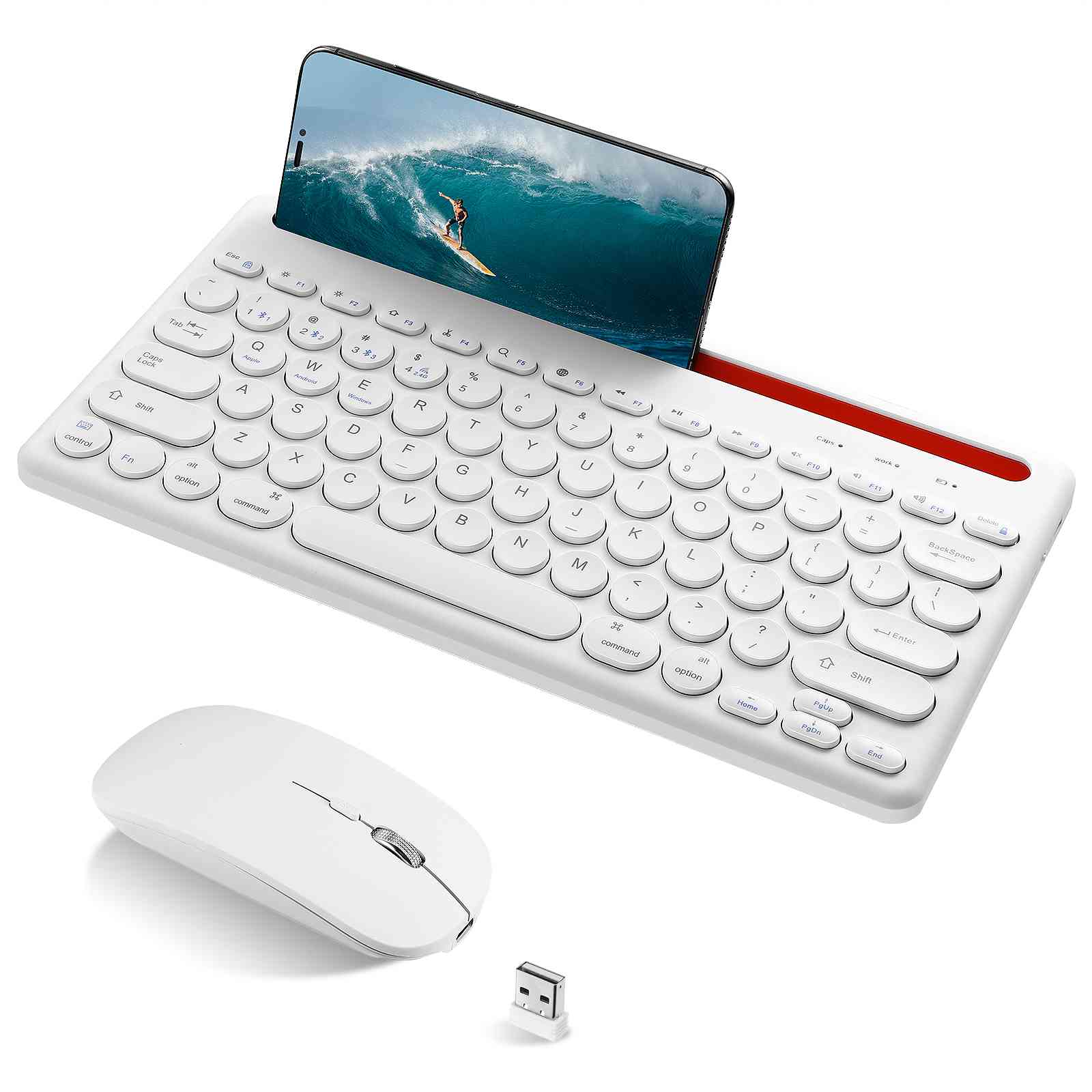 UrbanX Compact Rechargeable Wireless Multi-Device Bluetooth Keyboard ...