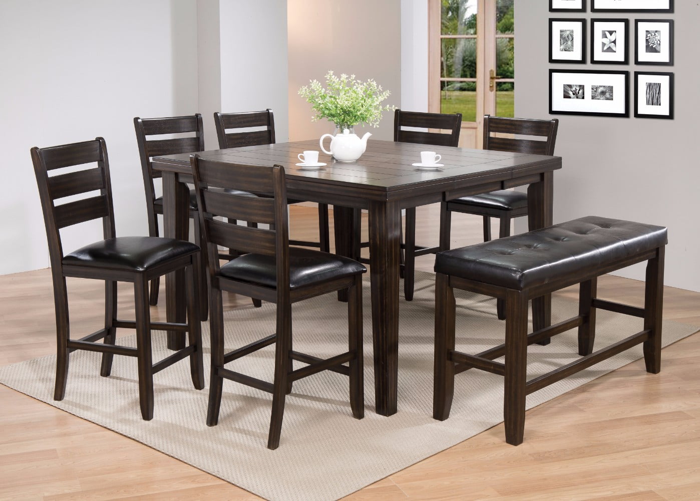 Urbane Counter Height Table With Square Top, Espresso Brown - Walmart.com