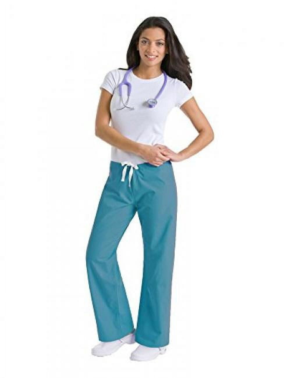 Urbane Essentials Women's Boot Cut Scrub Pants Mediterranean Blue ...