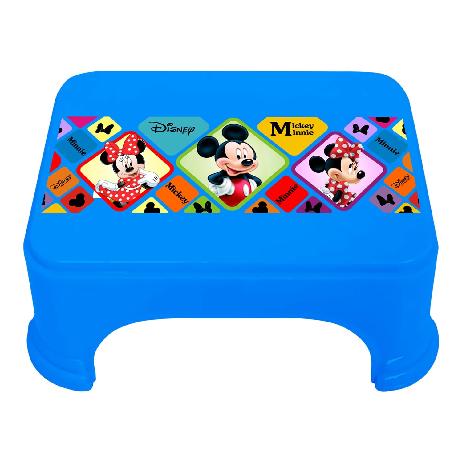 Urbane Home Disney Mickey Minnie Print Bathroom StoolDurable Plastic ...