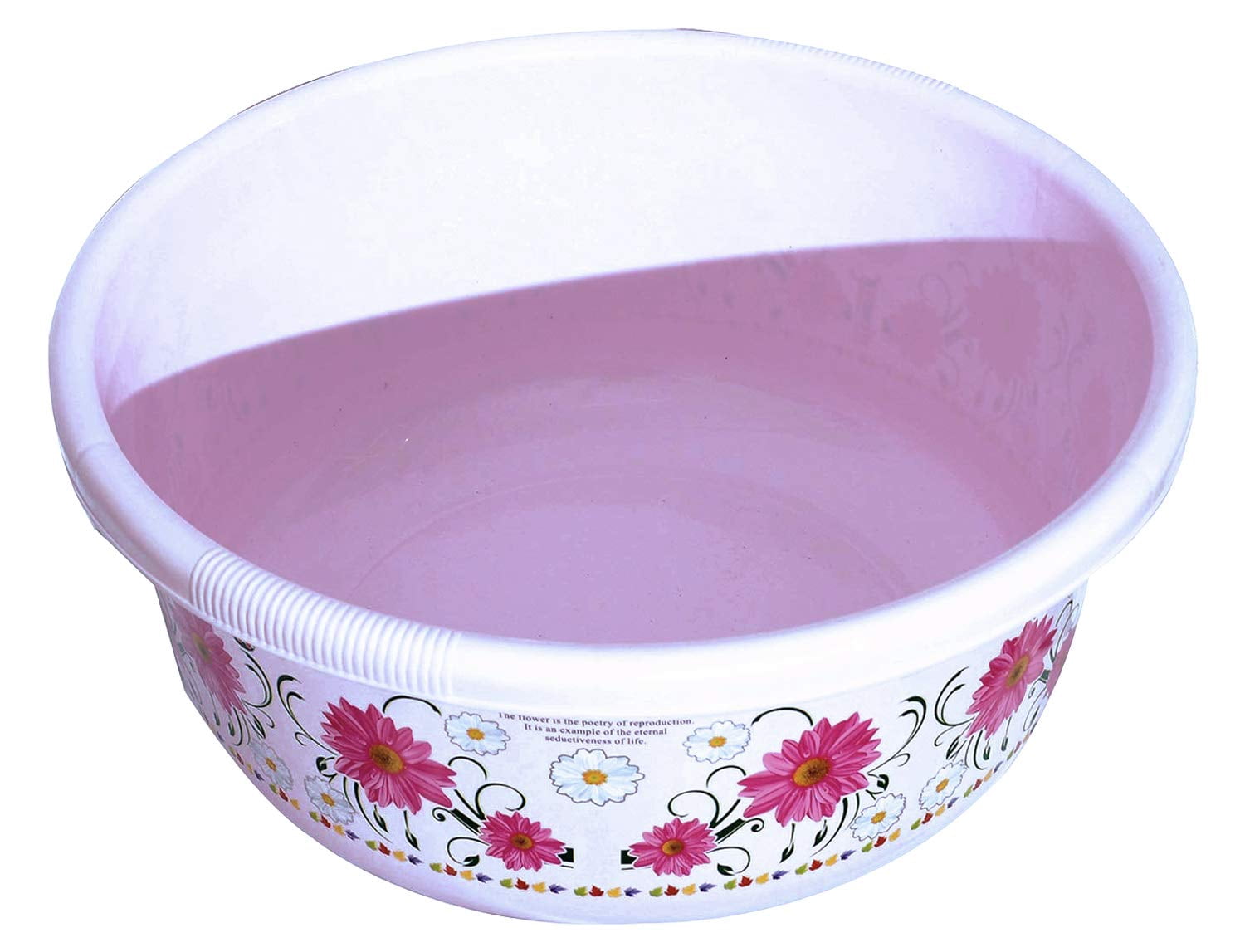 Urbane Home Floral Print Plastic Multipurpose Bath TubWashing Tub 40 ...