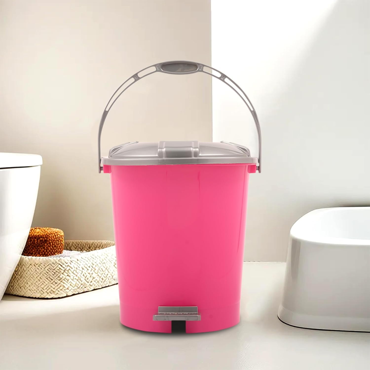 Urbane Home Pedal Dustbin 10 Liter Garbage Waste Bin with Handle ...