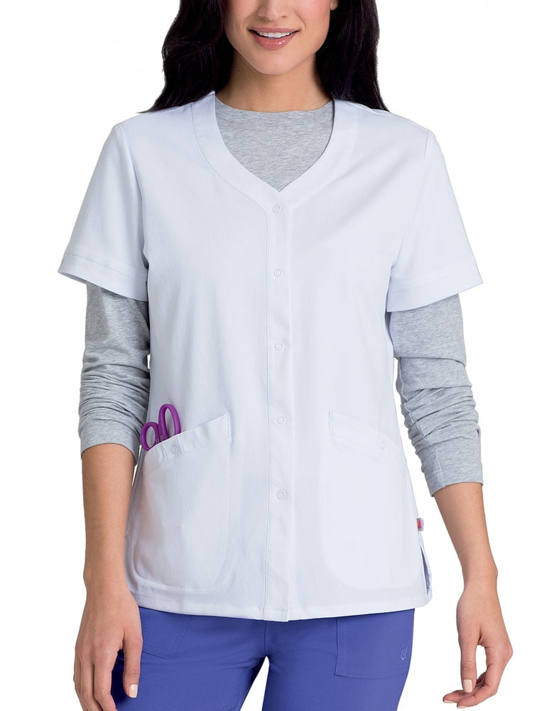 Urbane 'Megan' Snap-Front Jacket Scrub Top - Walmart.com