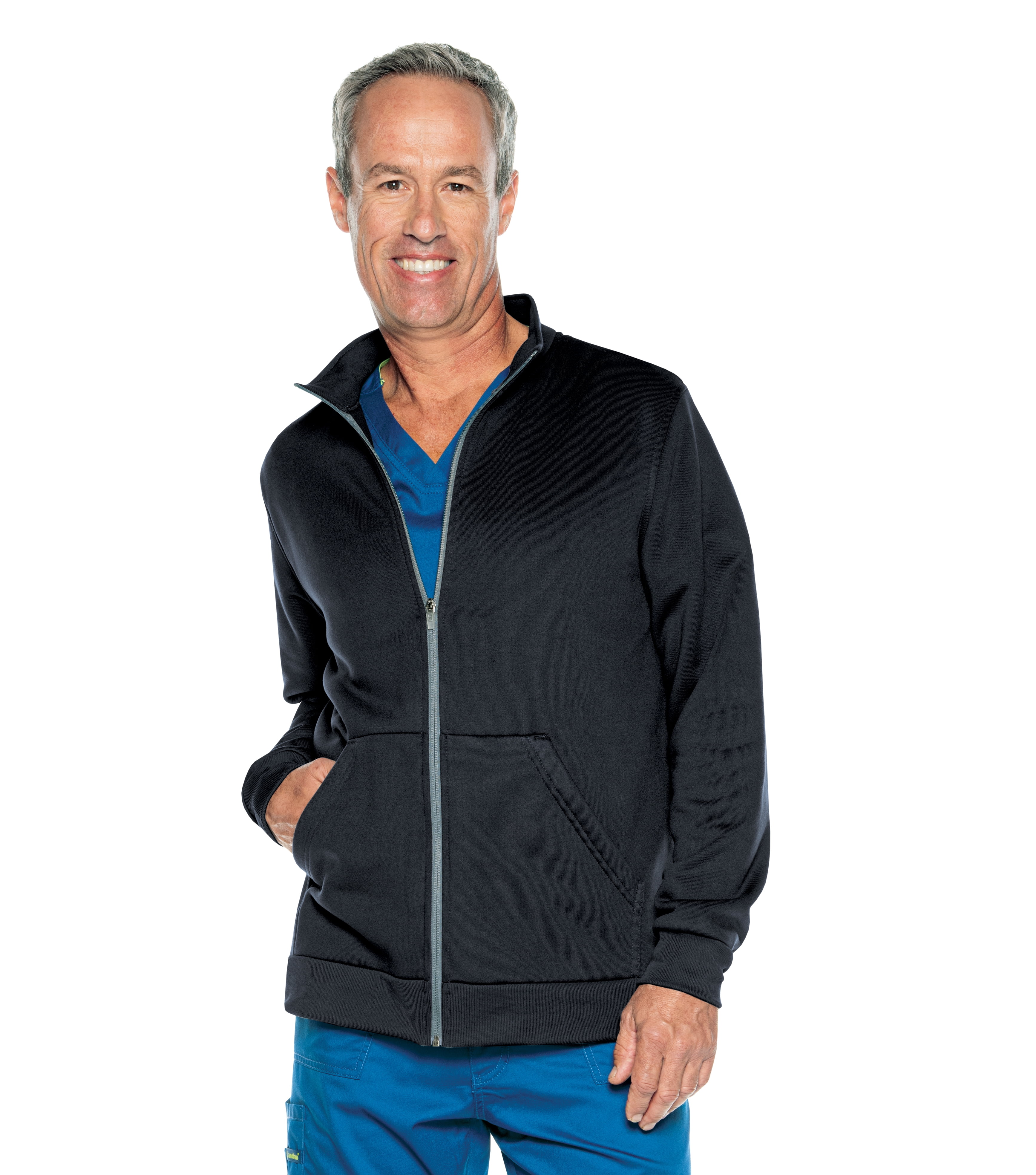 Urbane Performance Tailored Fit Strtch 2-Pkt Zip-Front Scrub Jacket for ...