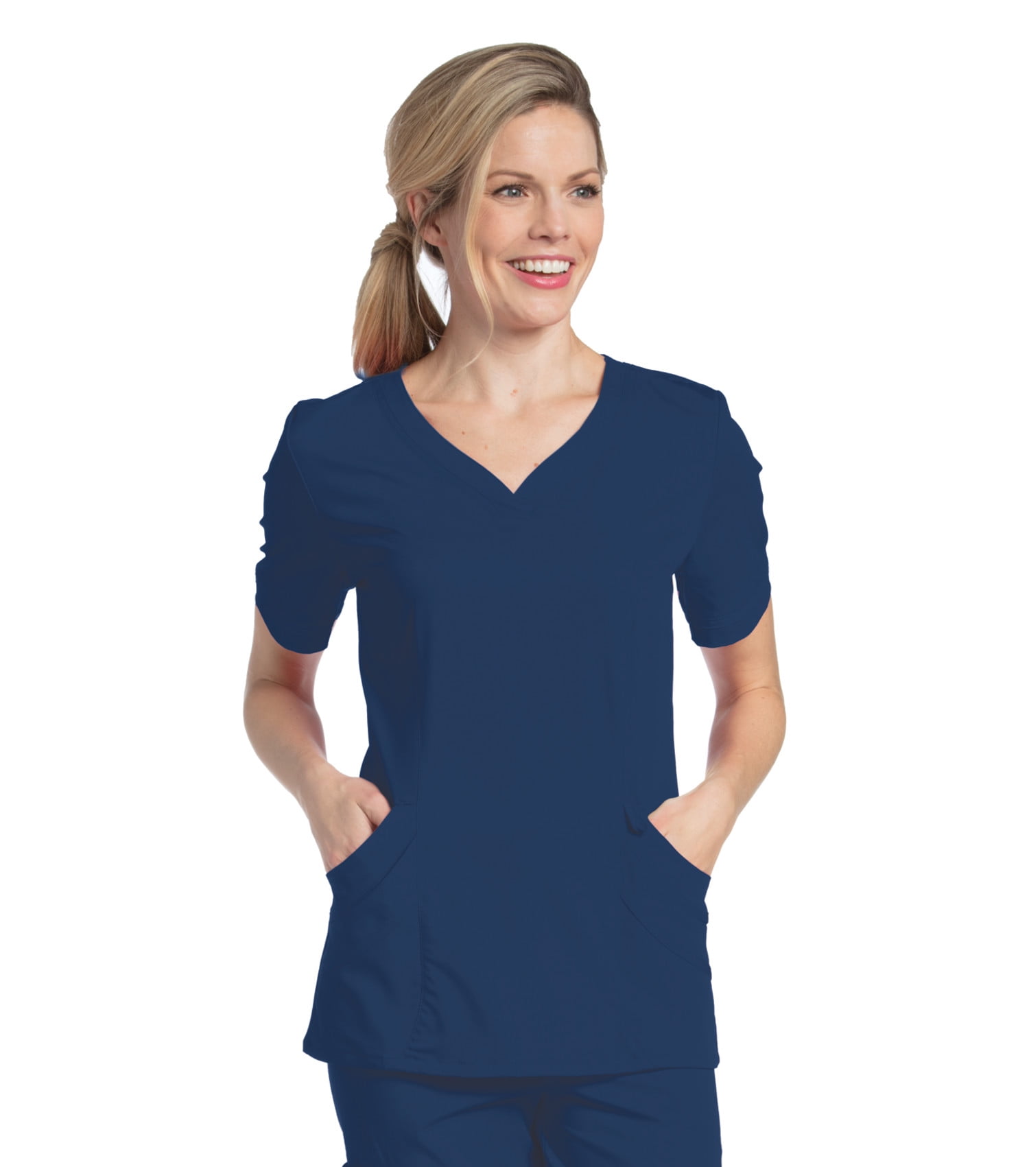 Urbane Scrubs Sweetheart Neckline Short Sleeve Tailored Fit Scrub Top ...