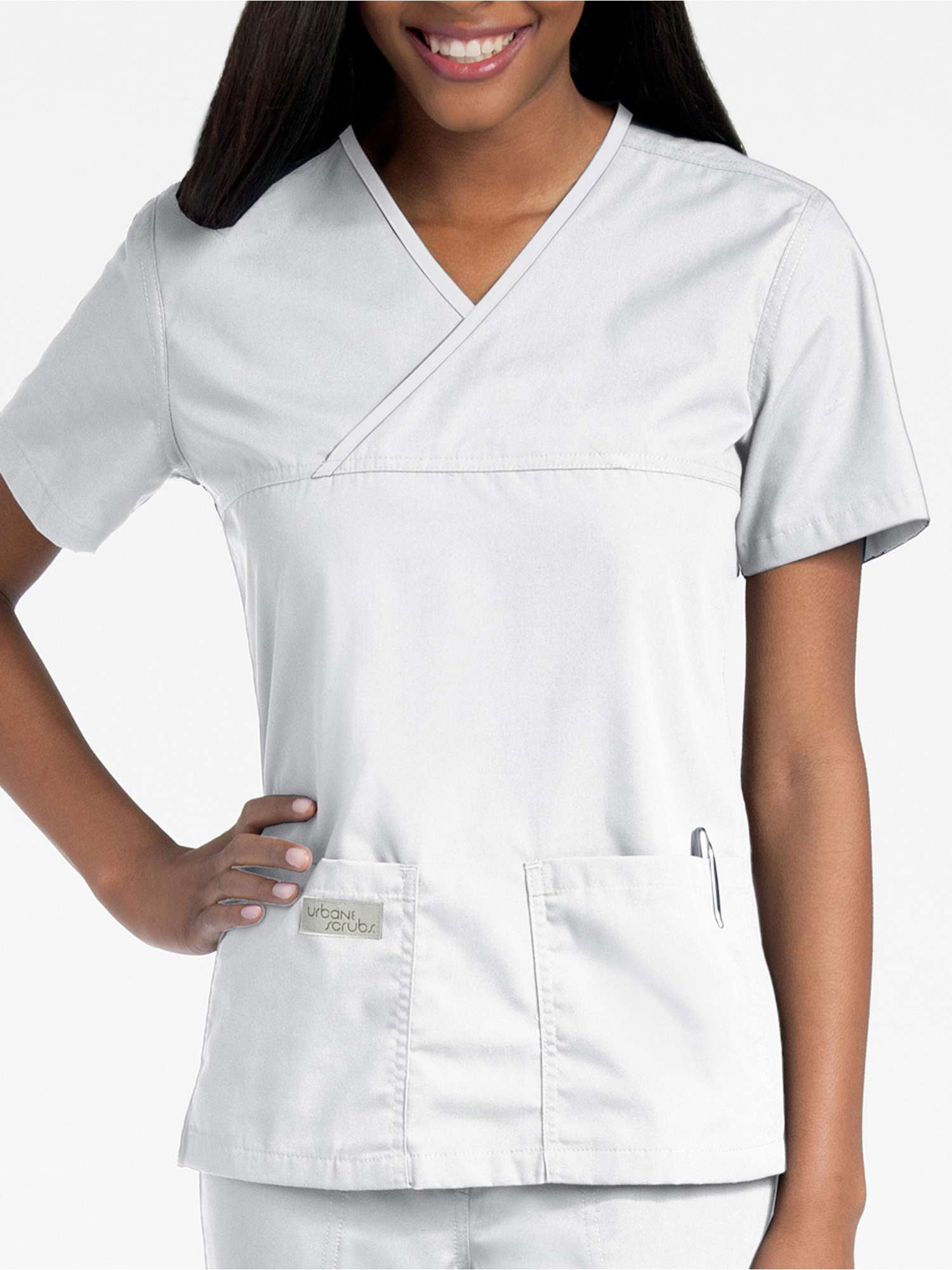 Urbane by Landau Women's Double Pocket Crossover Scrub Top, Style 9534 ...