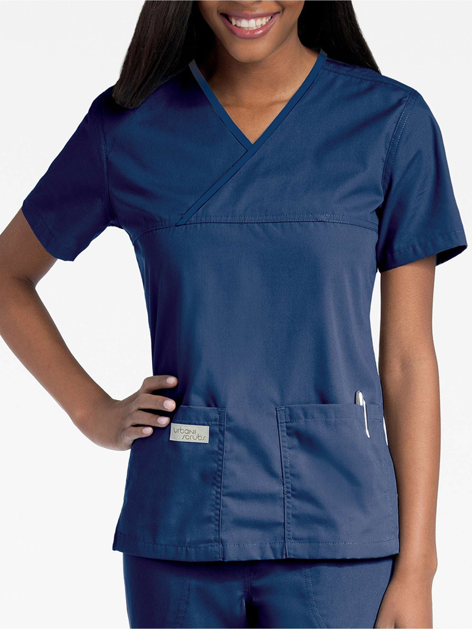 Urbane by Landau Women's Double Pocket Crossover Scrub Top, Style 9534 ...
