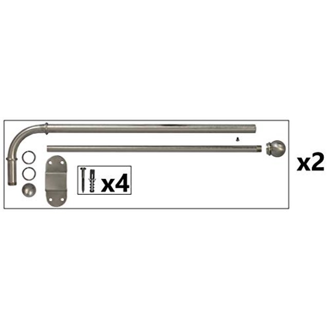 Urbanest 1/2” Adjustable Wall Mounted Swing Arm Rods, 14"-24", Antique ...