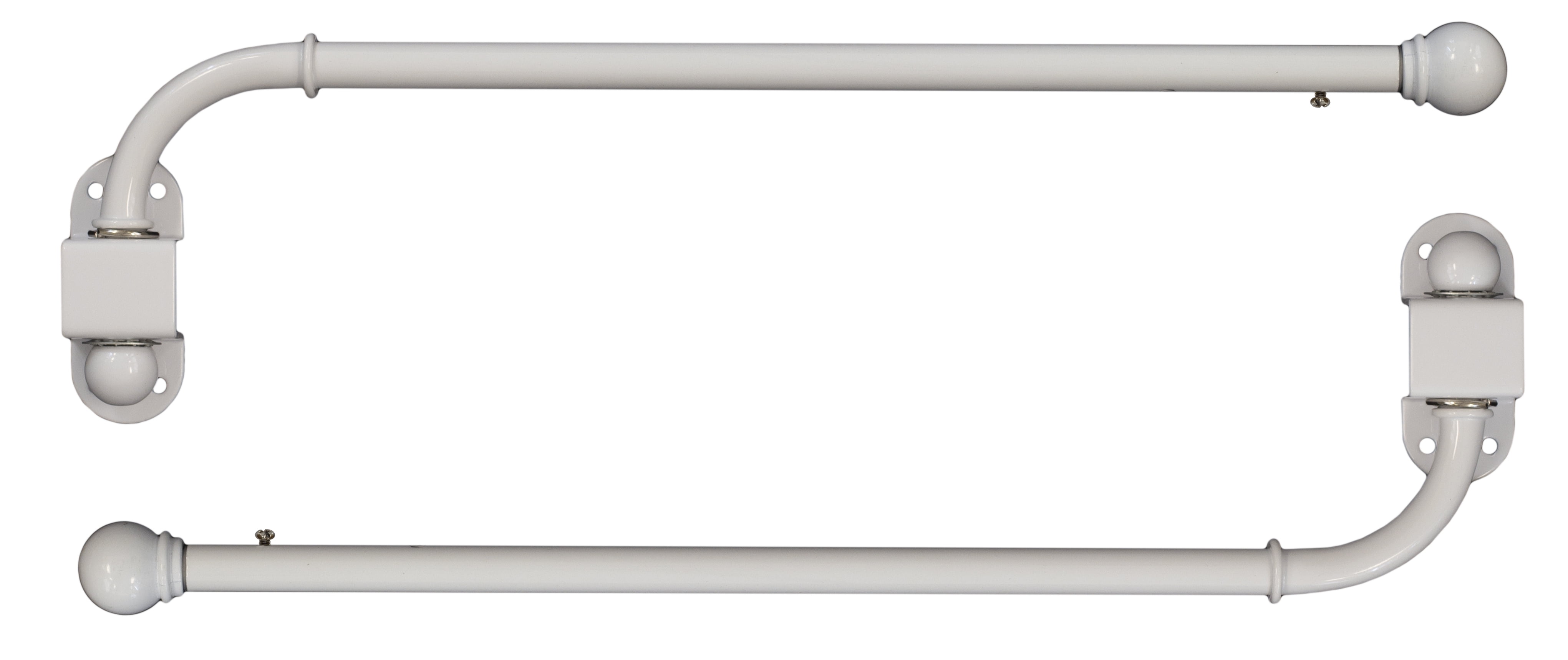 Urbanest 1/2” Adjustable Wall Mounted Swing Arm Rods 14"-24", Glossy ...