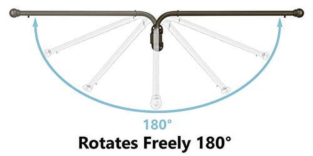Urbanest 1/2” Adjustable Wall Mounted Swing Arm Rods, 24"-38", Glossy ...