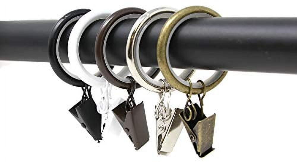 Urbanest 1.25" Quiet Smooth Drapery Curtain Rod Rings for 1" Rod with ...