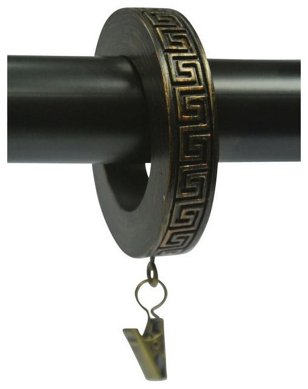 Urbanest 1 3/4" Greek Key Designer Curtain Rings, Burnt Gold, Set of 7 ...