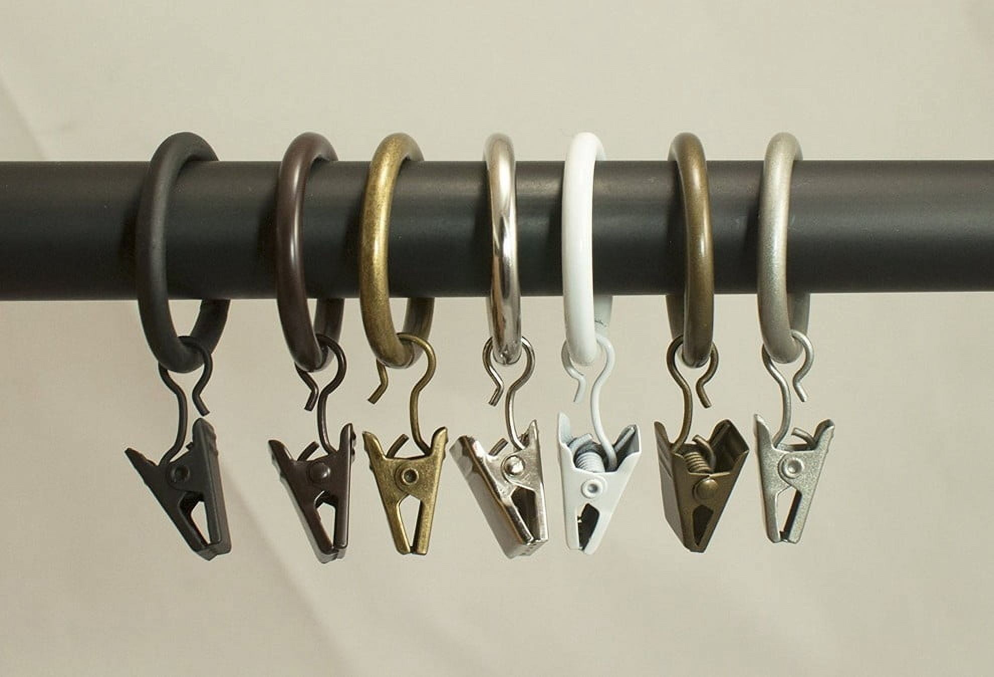Urbanest 1" Metal Curtain Rod Rings with Clips, Fits up to 3/4″ Rod ...