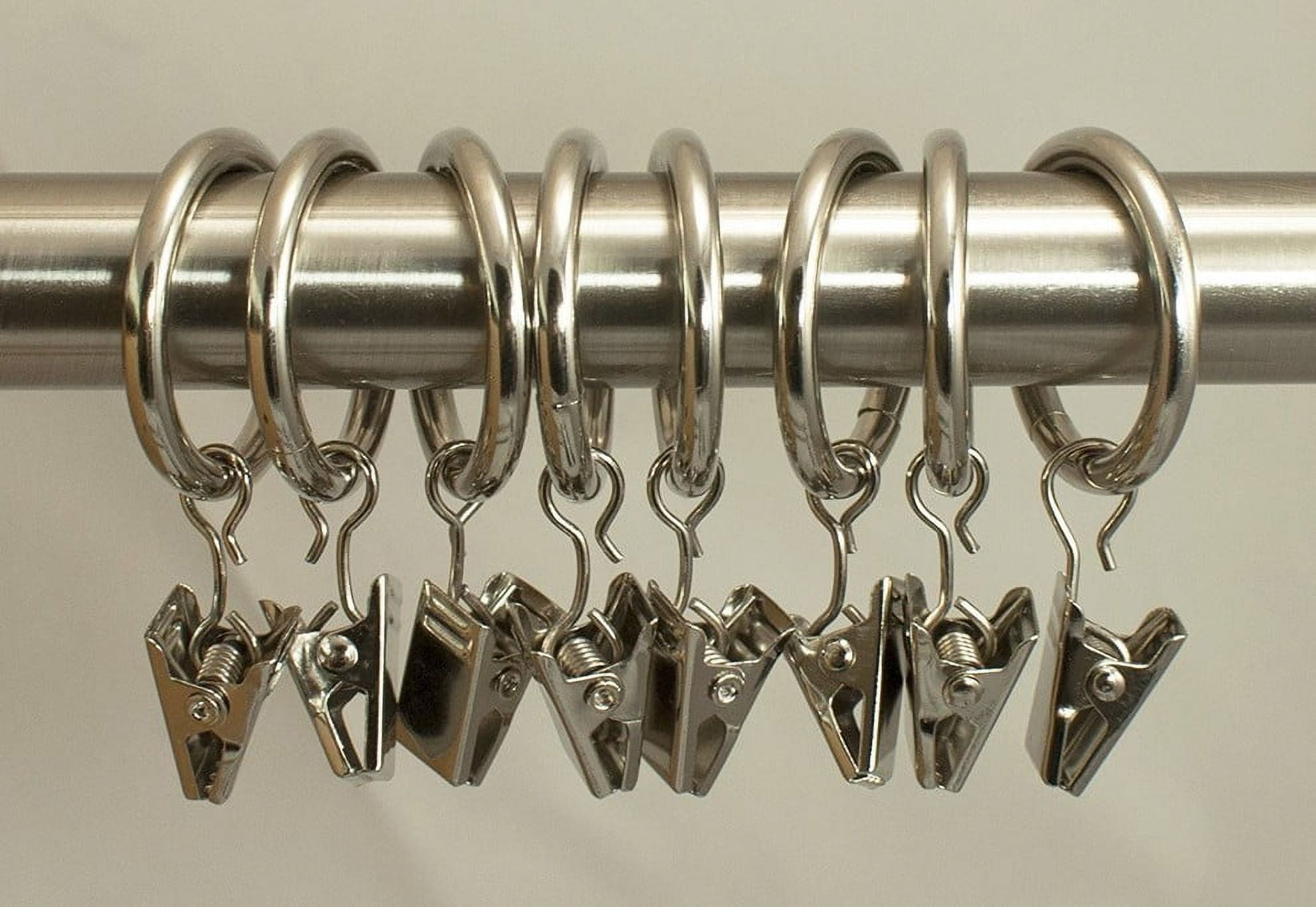 Urbanest 1" Metal Curtain Rod Rings with Clips, Fits up to 3/4″ Rod ...