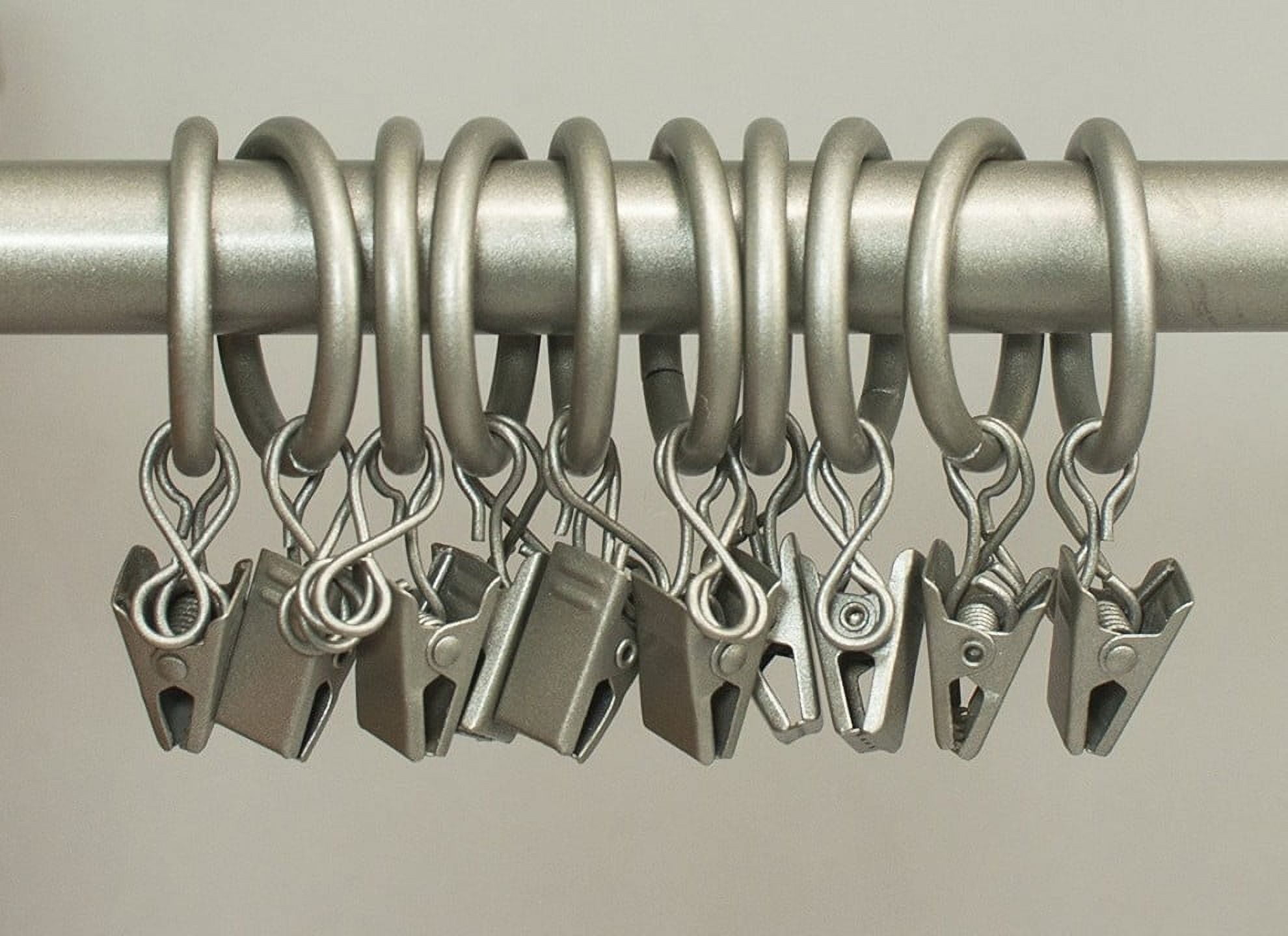 Urbanest 1" Metal Curtain Rod Rings with Clips and Eyelets, Fits up to ...