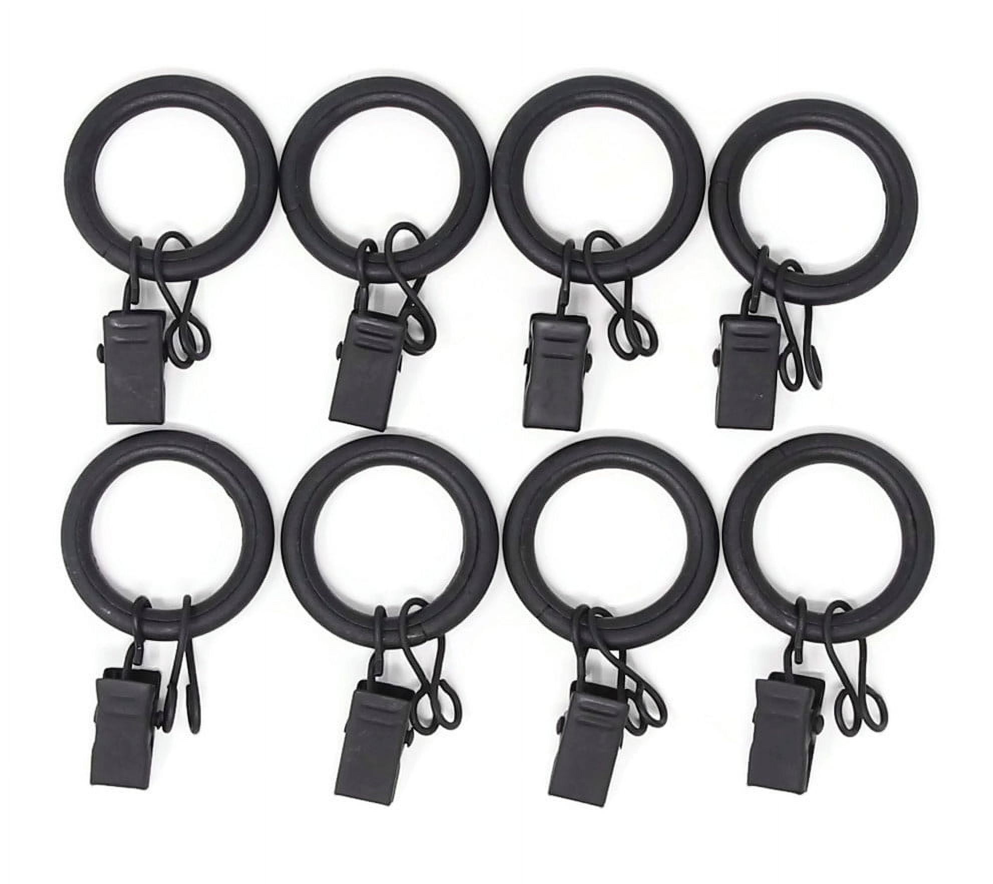 Urbanest 1" Nylon-Insert Curtain Rings With Clips and Eyelets, Set of 8 ...