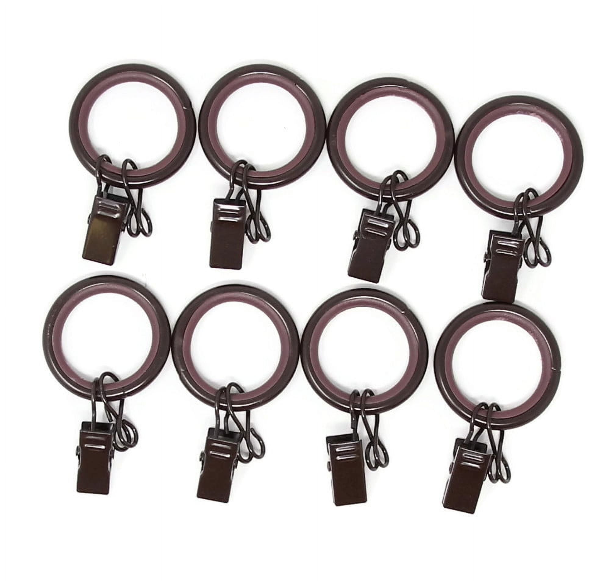 Urbanest 1" Nylon-Insert Curtain Rings With Clips and Eyelets, Set of 8 ...