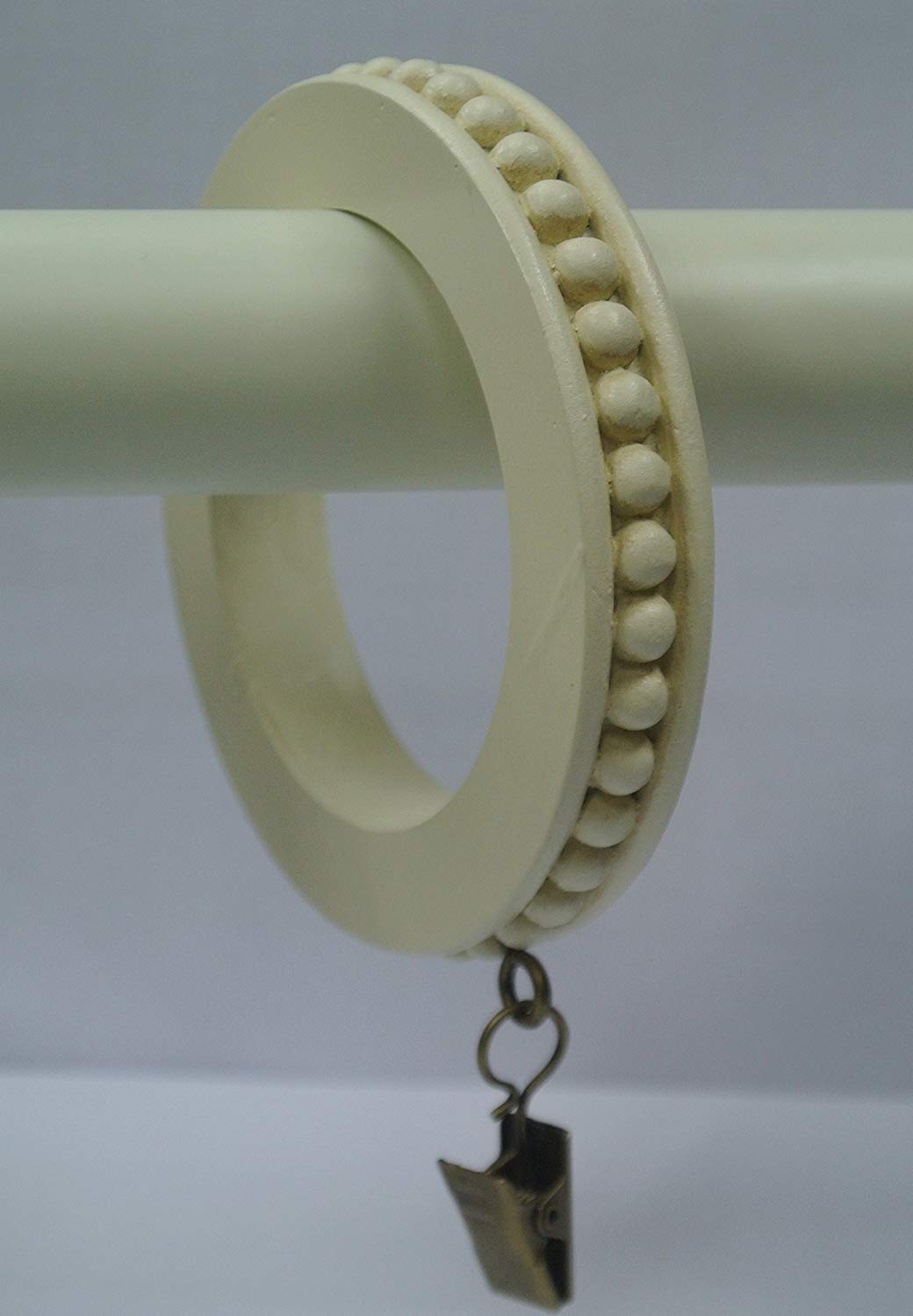 Urbanest 2 1/2" Beaded Designer Curtain Rings, Ivory, Set of 4 ...