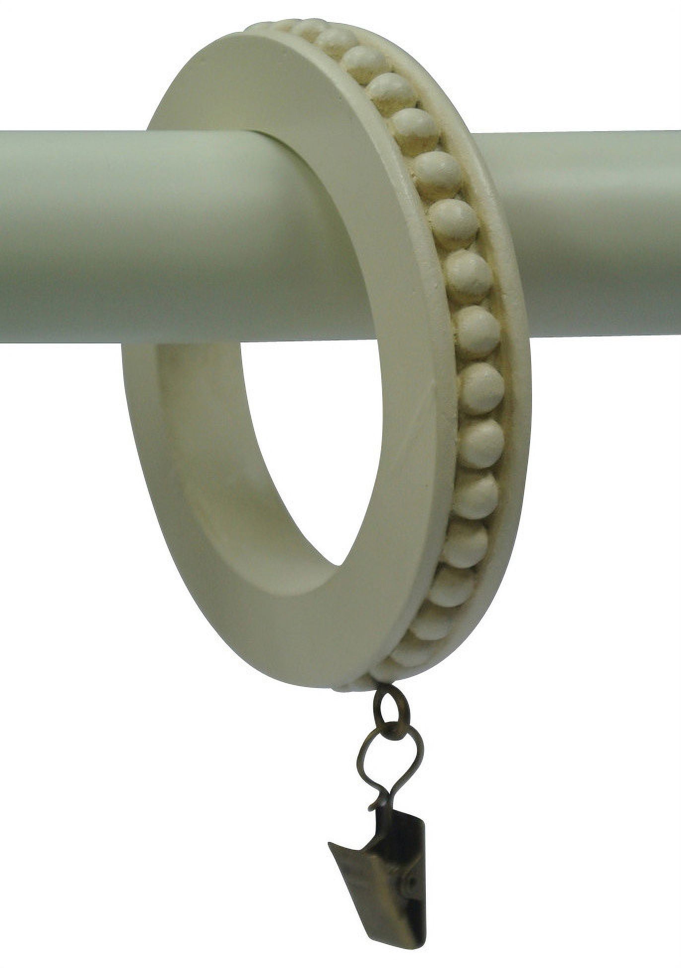 Urbanest 2 1/2" Beaded Designer Curtain Rings, Ivory, Set of 8 ...
