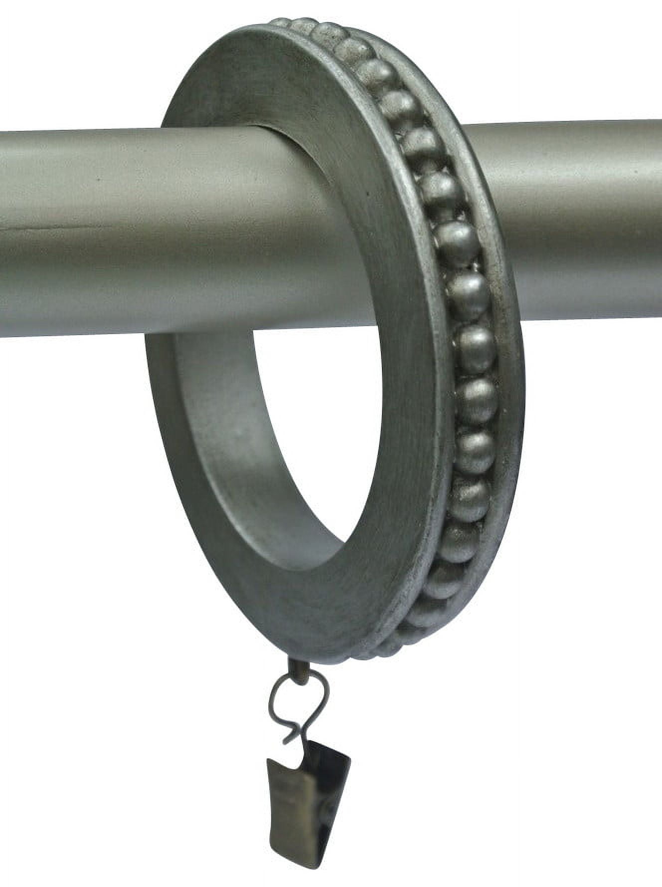 Urbanest 2 1/2" Beaded Designer Curtain Rings, Pewter, Set of 8 ...