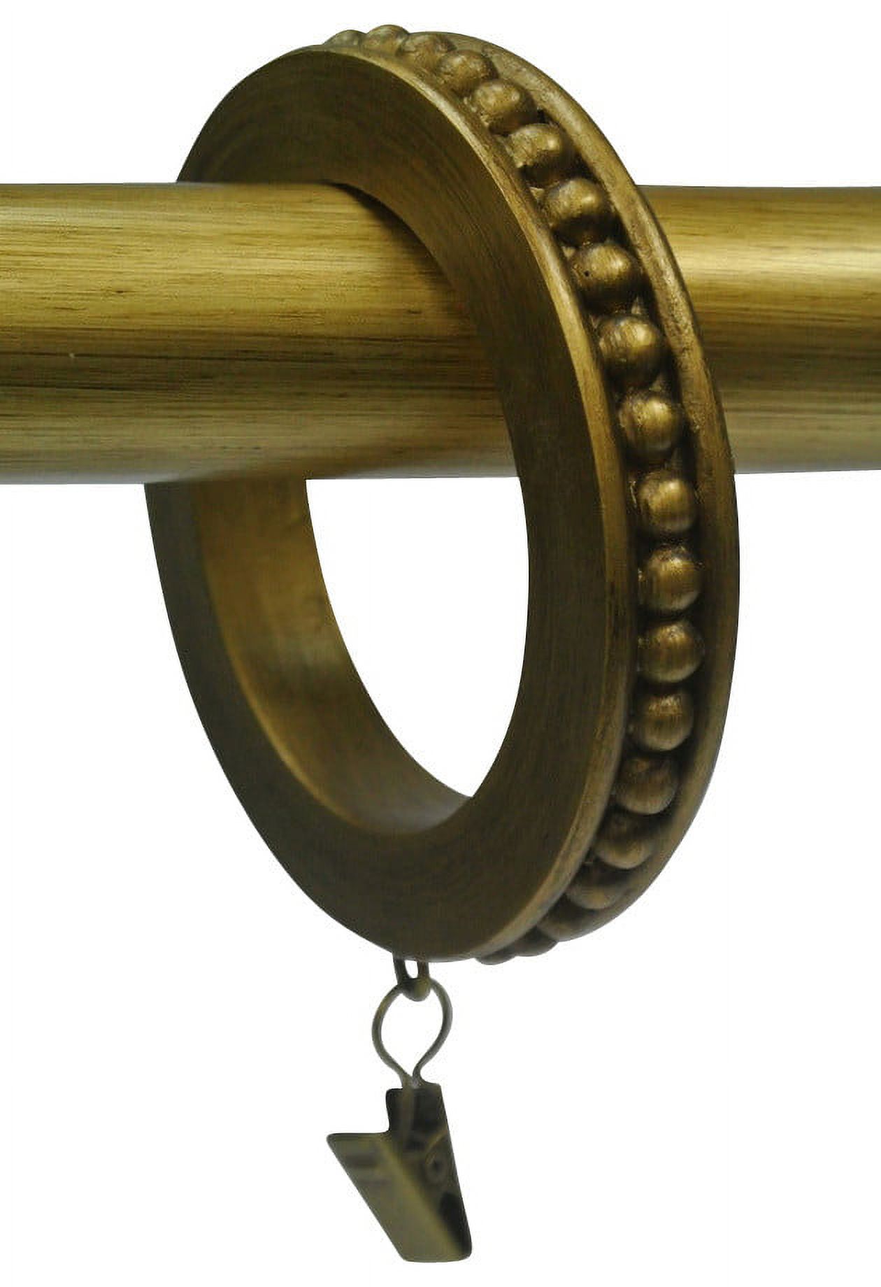 Urbanest 2 1/2" Beaded Designer Curtain Rings, Renaissance Gold, Set of ...