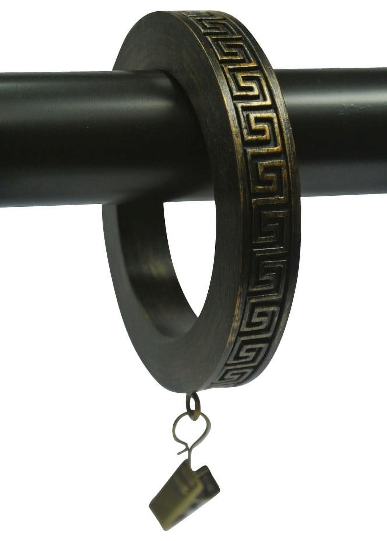 Urbanest 2 1/2" Greek Key Designer Curtain Rings, Burnt Gold, Set of 8 ...