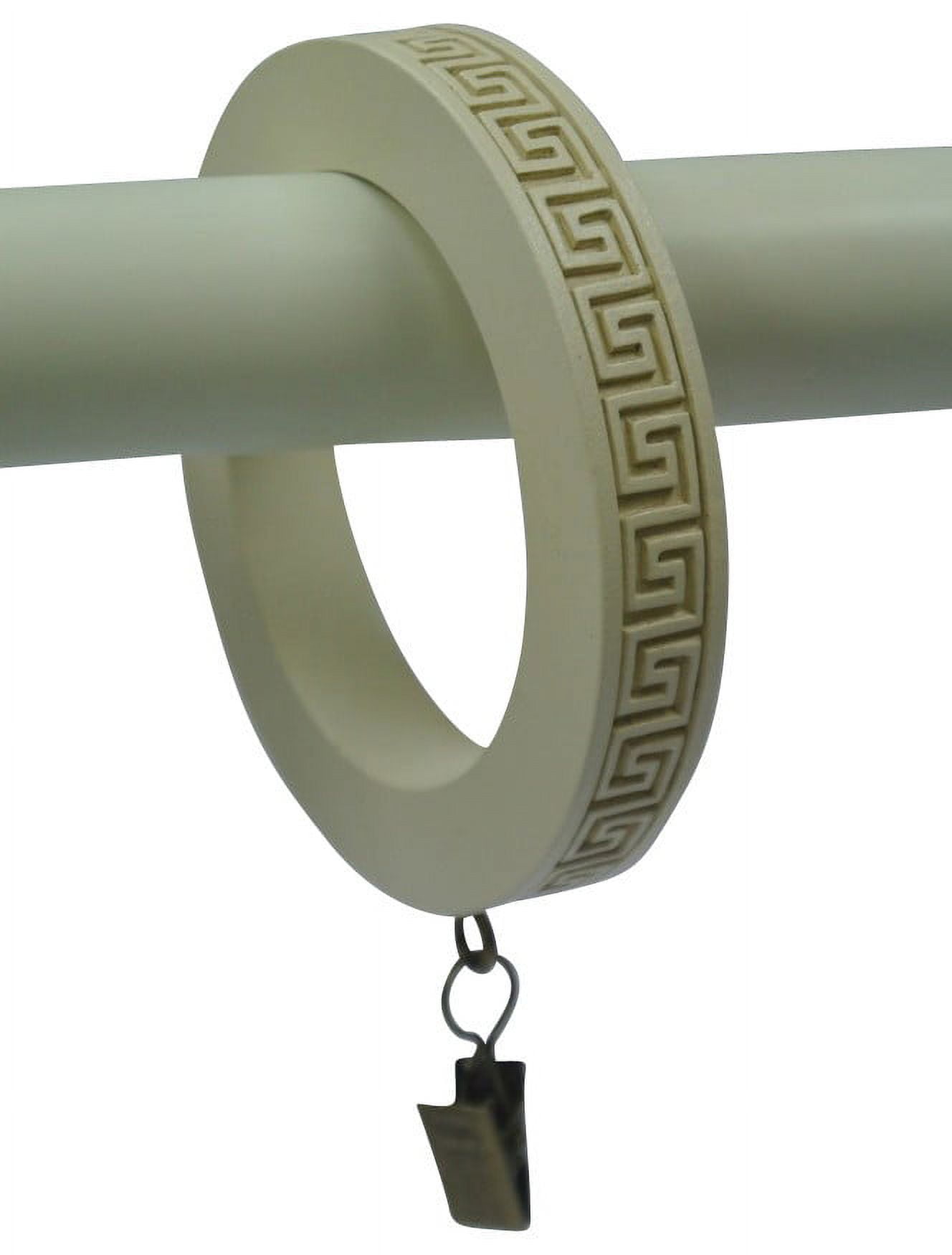 Urbanest 2 1/2" Greek Key Designer Curtain Rings, Ivory, Set of 4 ...