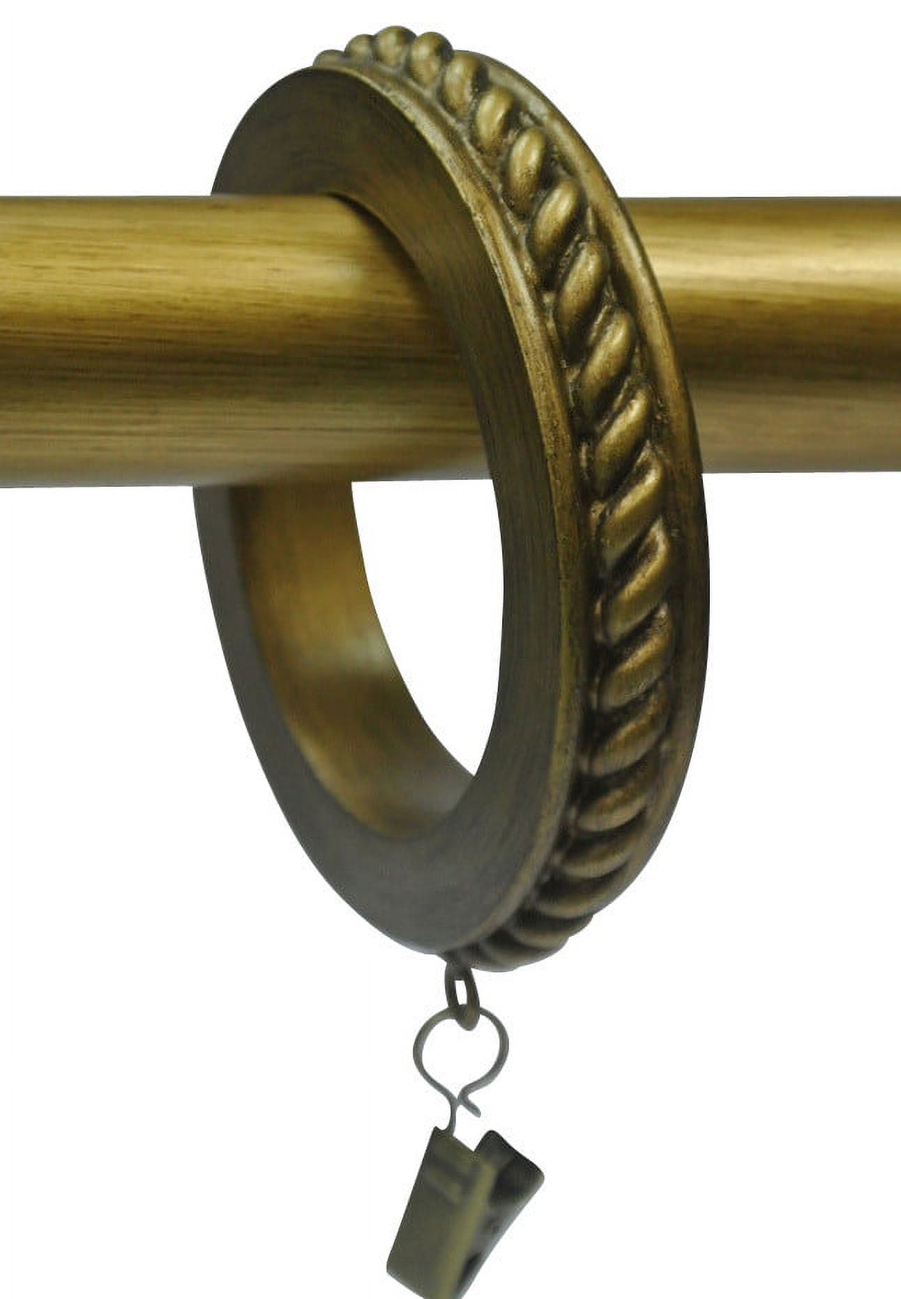 Urbanest 2 1/2" Rope Designer Curtain Rings, Renaissance Gold, Set of 8 ...