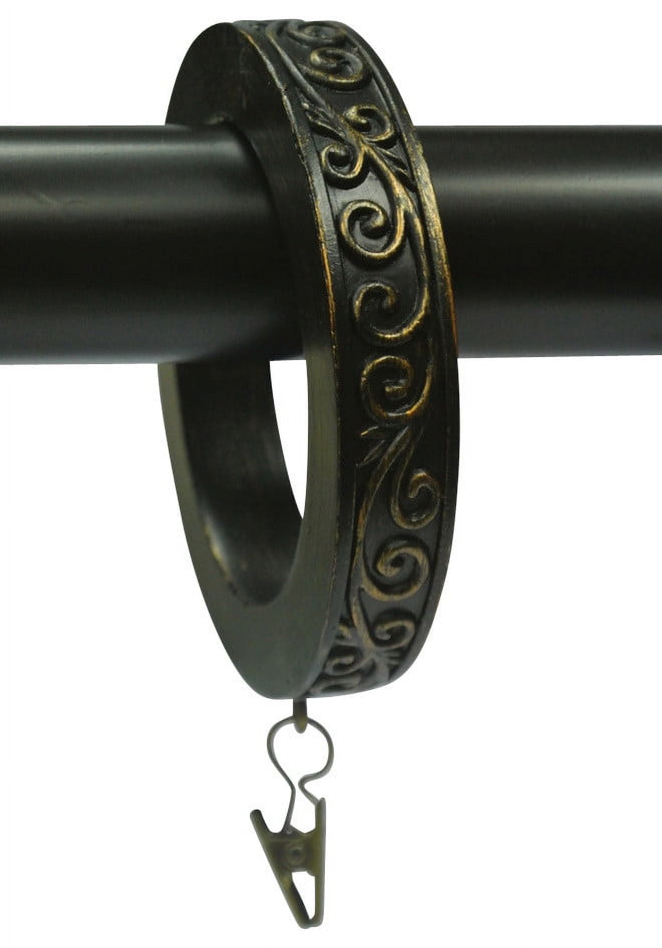 Urbanest 2 1/2" Scroll Designer Curtain Rings, Burnt Gold, Set of 8 ...