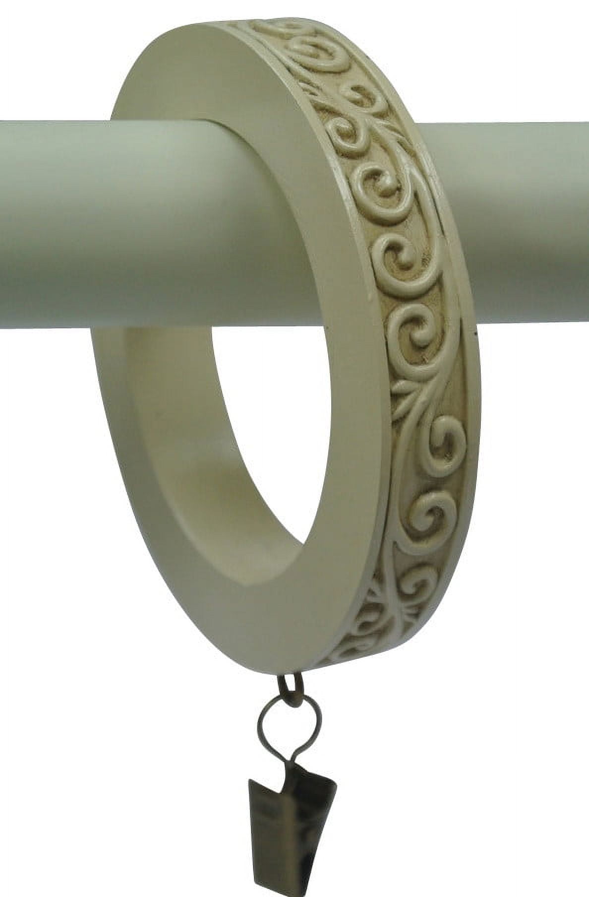 Urbanest 2 1/2" Scroll Designer Curtain Rings, Ivory, Set of 4 ...