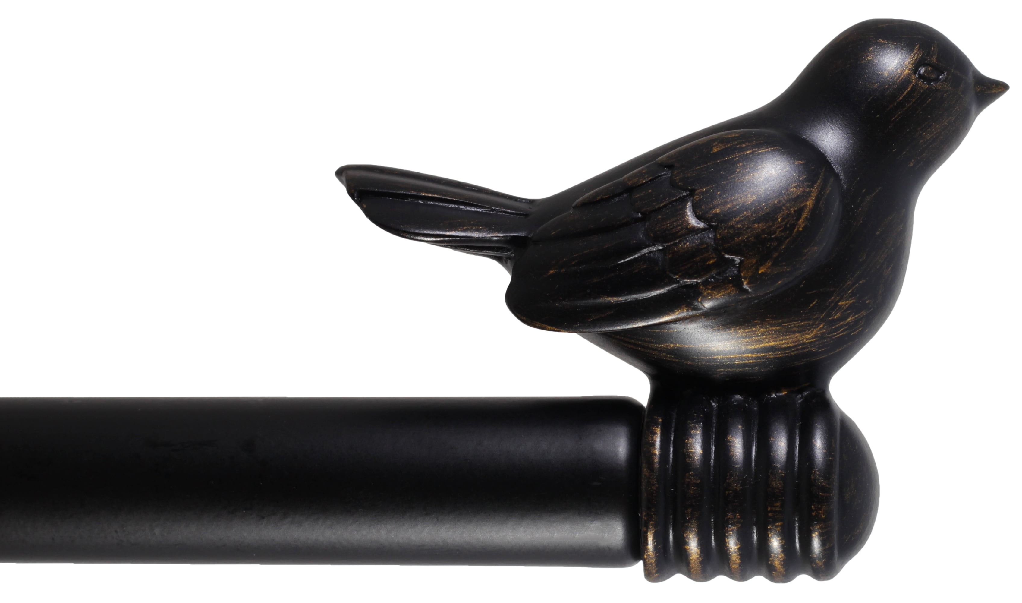 Urbanest Decorative Bird Finial Adjustable Curtain Rod, Burnt Gold, 84 ...