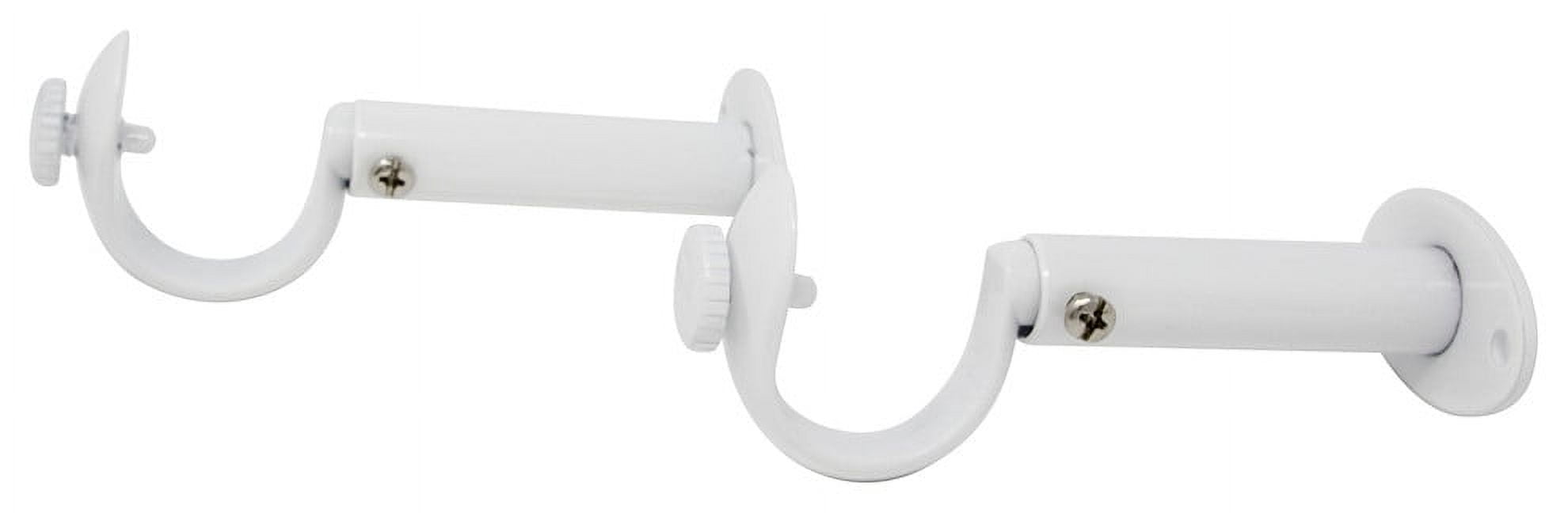 Urbanest Adjustable Curtain Rod Bracket, 1 1/8"-1 1/4", Glossy White ...