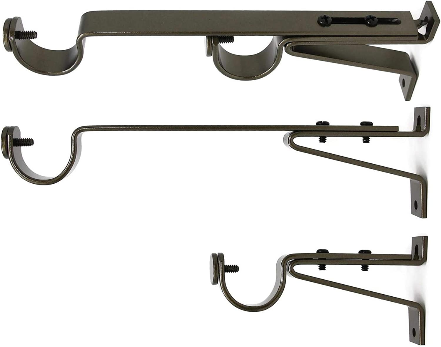 Urbanest Adjustable Double Rod Bracket, Up to 1 1/8", Antique Gold ...