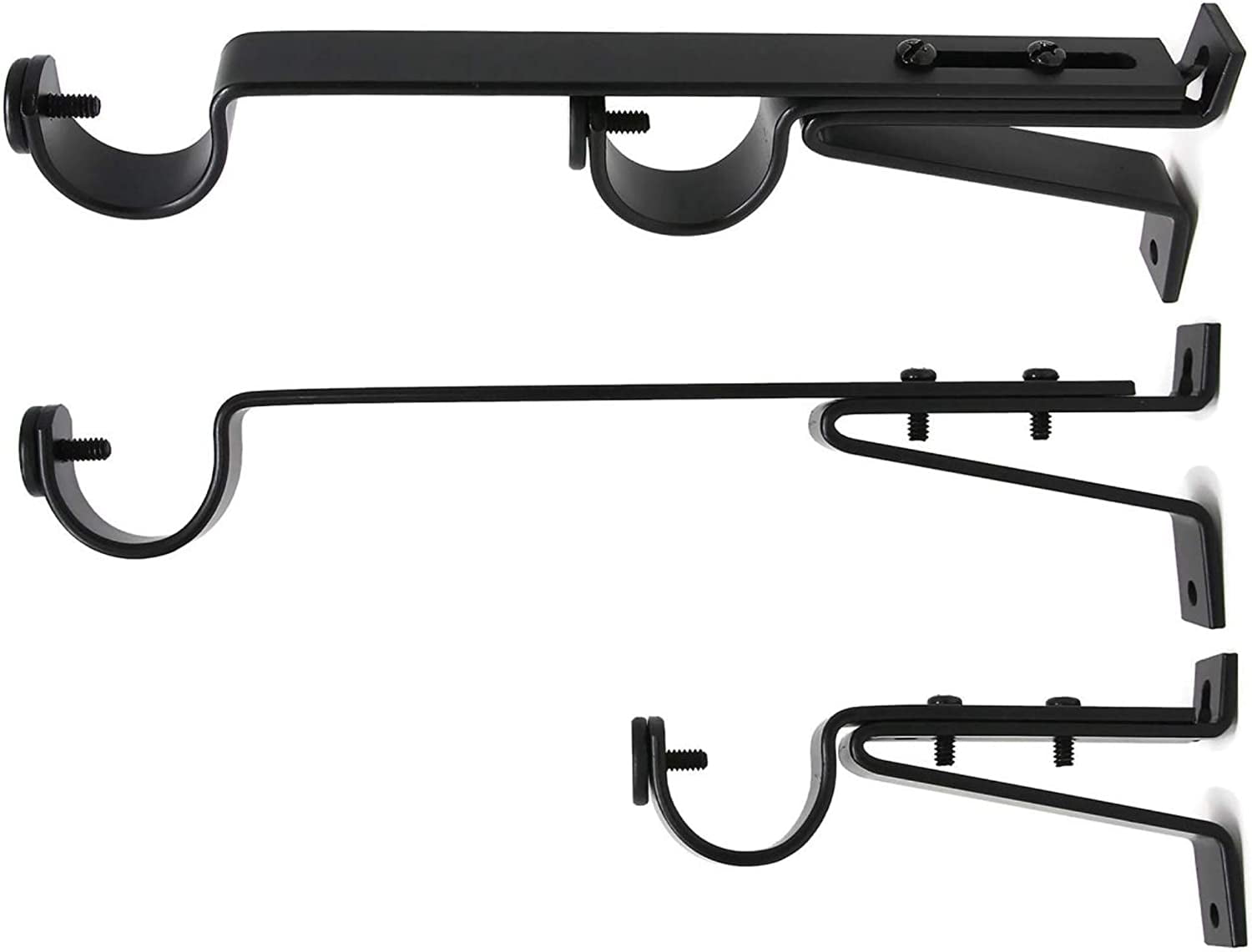 Urbanest Adjustable Double Rod Bracket, Up to 1 1/8", Black - Walmart.com