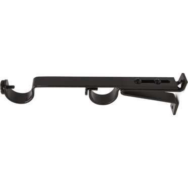Nancy Heavy Duty Double Curtain Rod Bracket, Black, 2-Pack - Walmart.com