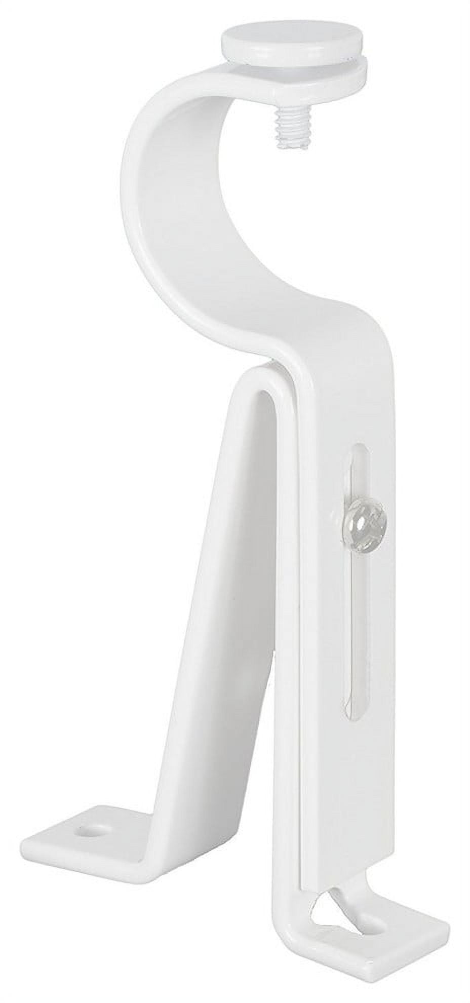 Urbanest Adjustable Rod Bracket, up to 1 1/8" Rod, Glossy White, Set of ...