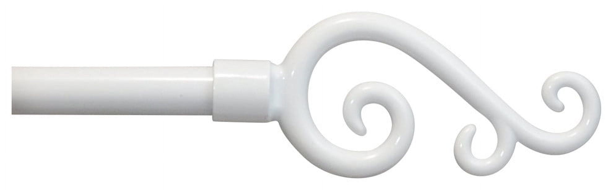 Urbanest Adjustable Scroll Curtain Rod, 5/8", Glossy White, 84"-120 ...