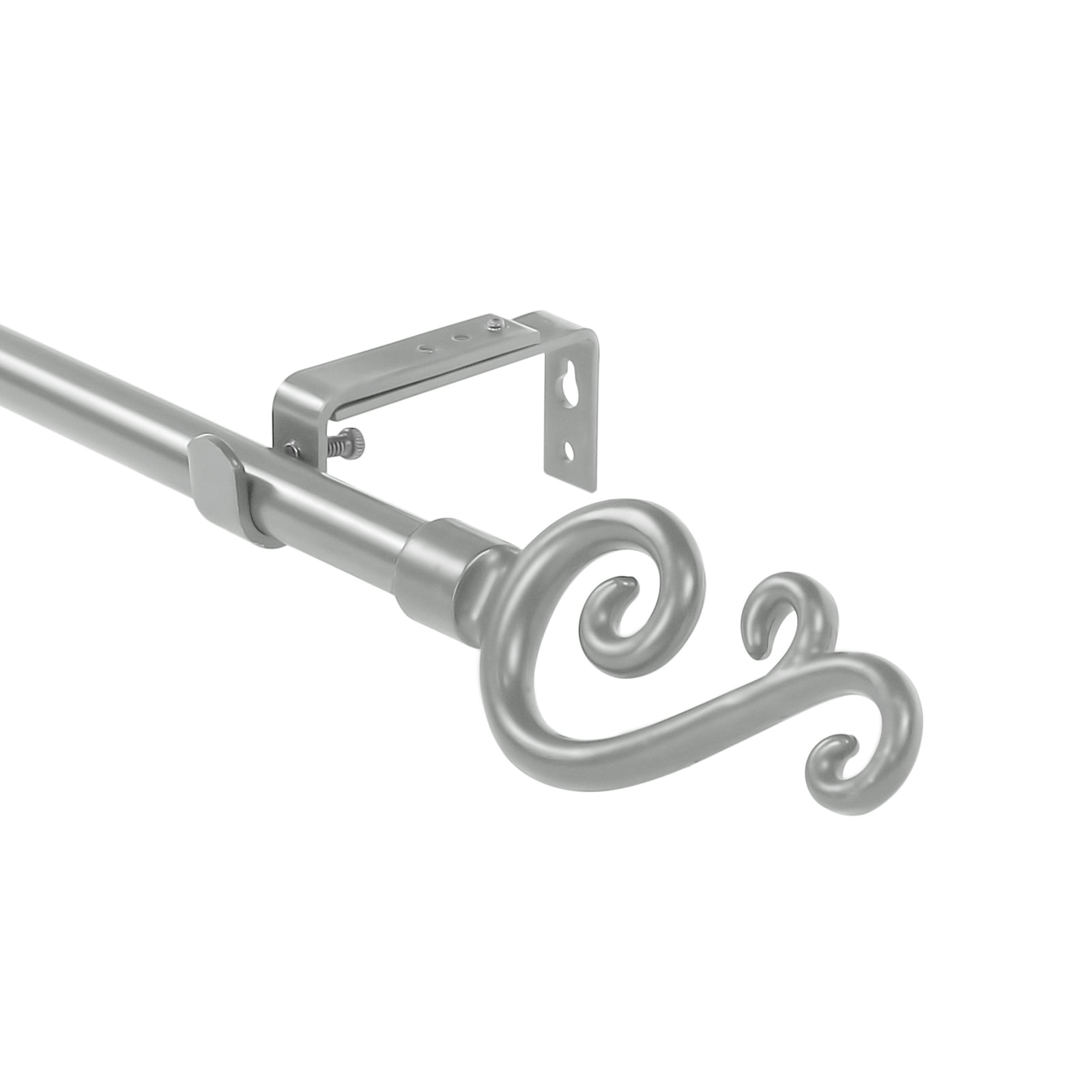 Urbanest Scroll Designer Single Curtain Rod – Decorative Metal Finials ...